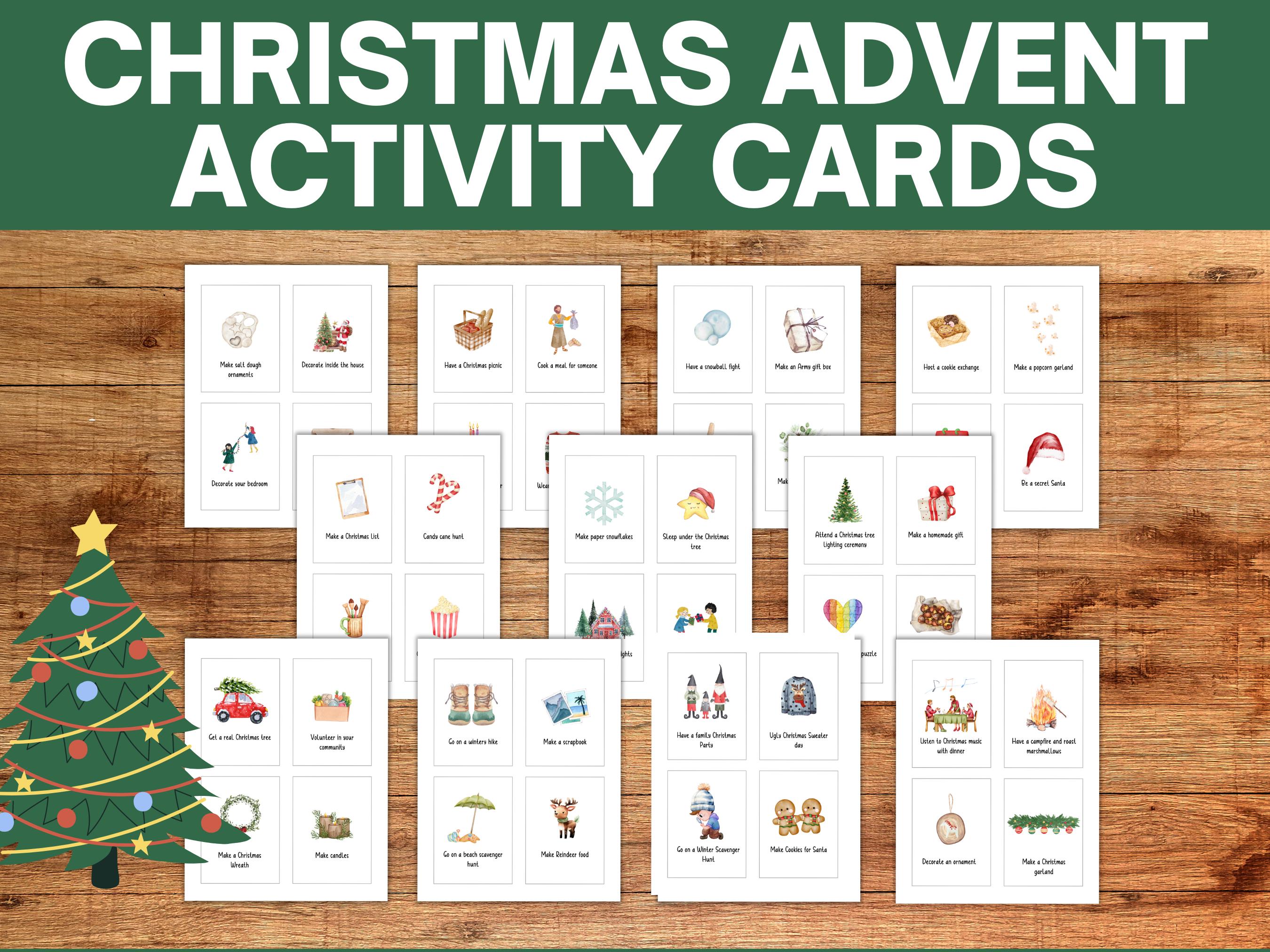 Advent Activity Cards, Advent Calendar Activity Cards, Christmas ...