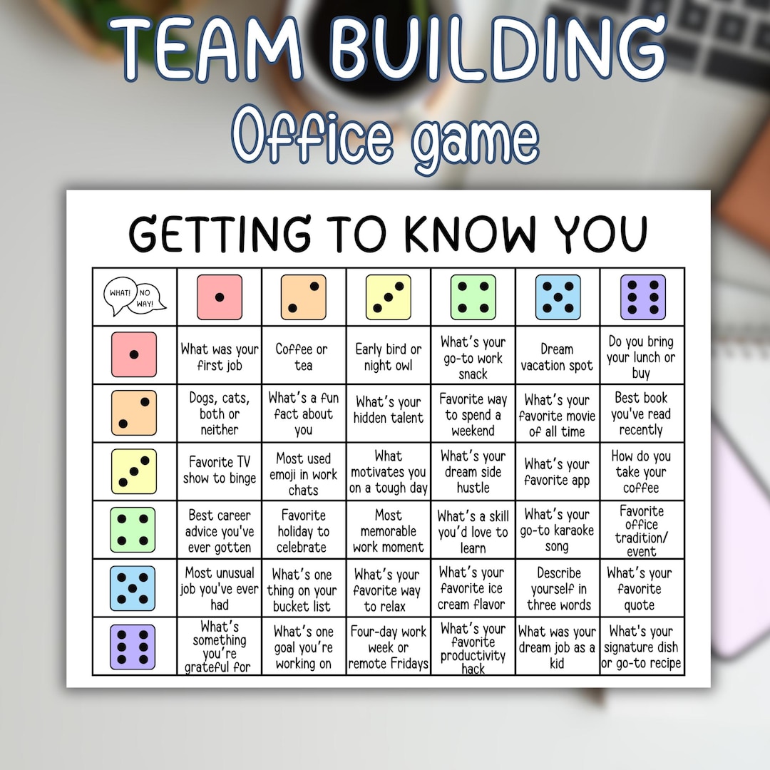Get to Know You Team Building Office Games Conversation Starter Group ...
