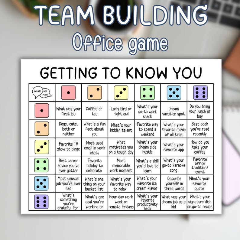 Get to Know You Team Building Office Games Conversation Starter Group ...