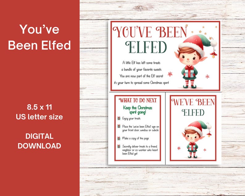 You've Been Elfed, Elf Kit Printable, We've Been Elfed, Elf Your ...