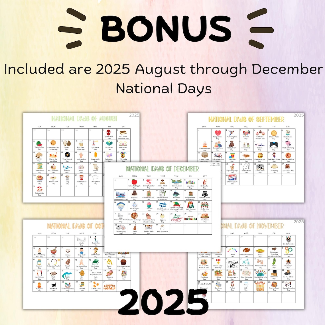 National Days Teaching Resource Preschool Teacher Calendar Classroom ...
