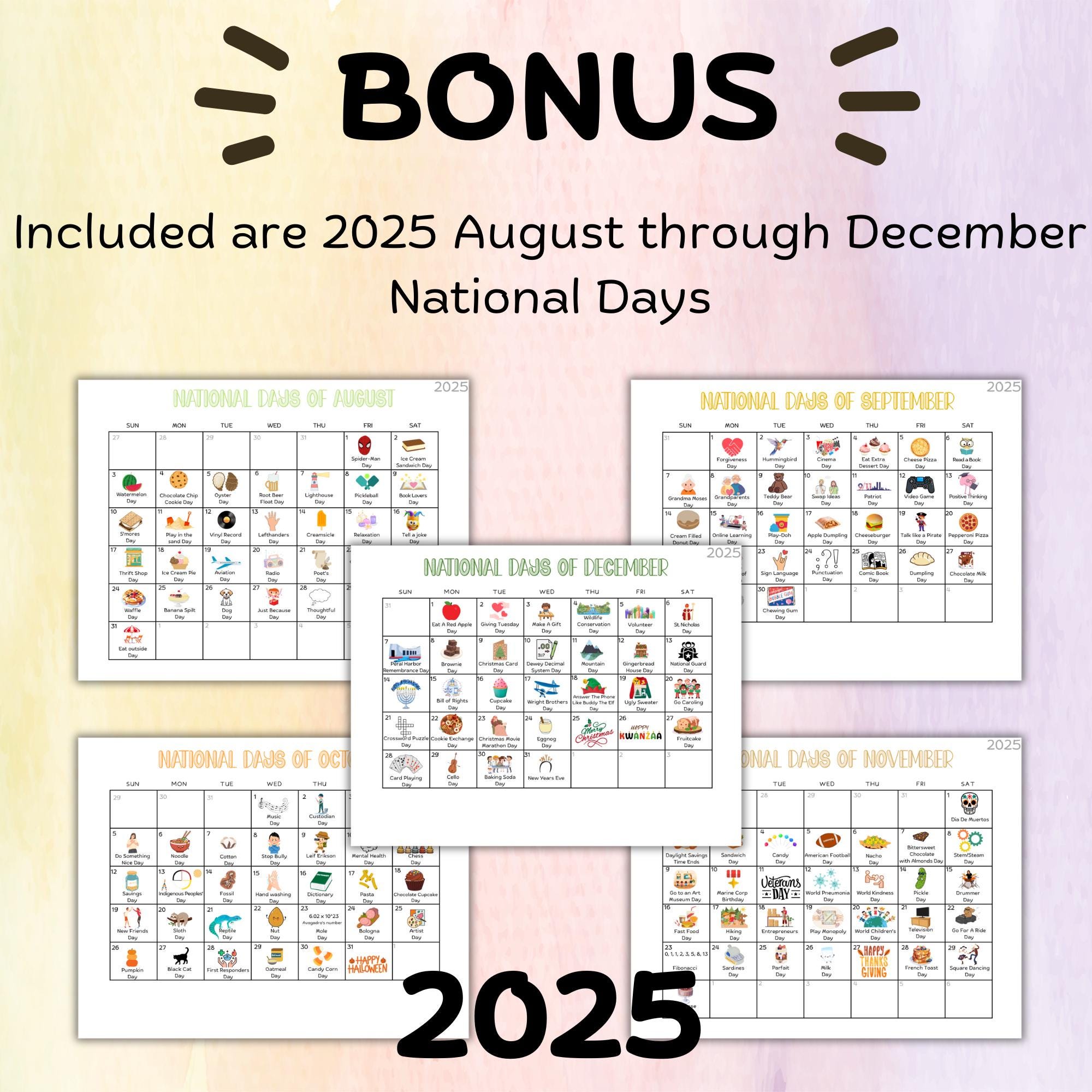 National Days Teaching Resource Preschool Teacher Calendar Classroom ...