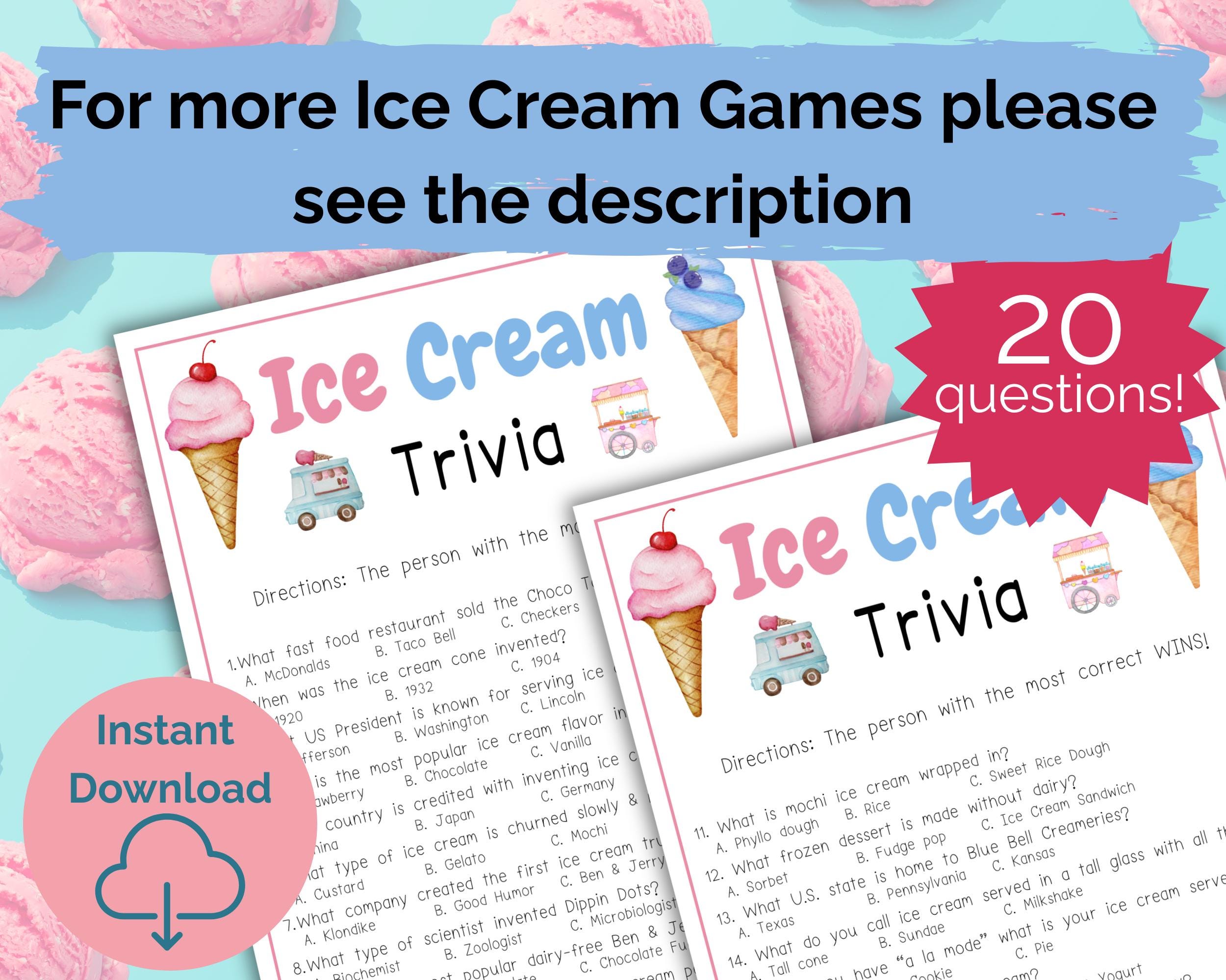 Ice Cream Name Game Birthday Party Whats Your Name Social Kid Summer ...