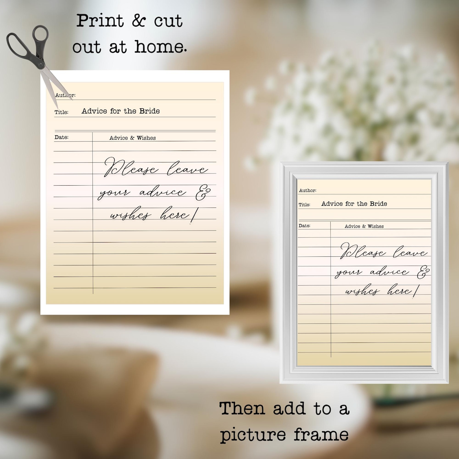 Advice and Wishes for the Bride Book Club Shower Activity Retro Vintage ...