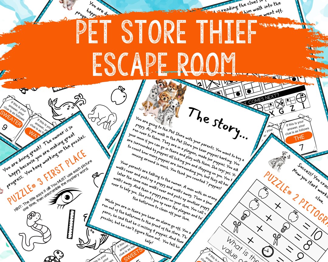 Escape Room for Kids, Printable Escape Room Kit, Puppy Escape Room ...