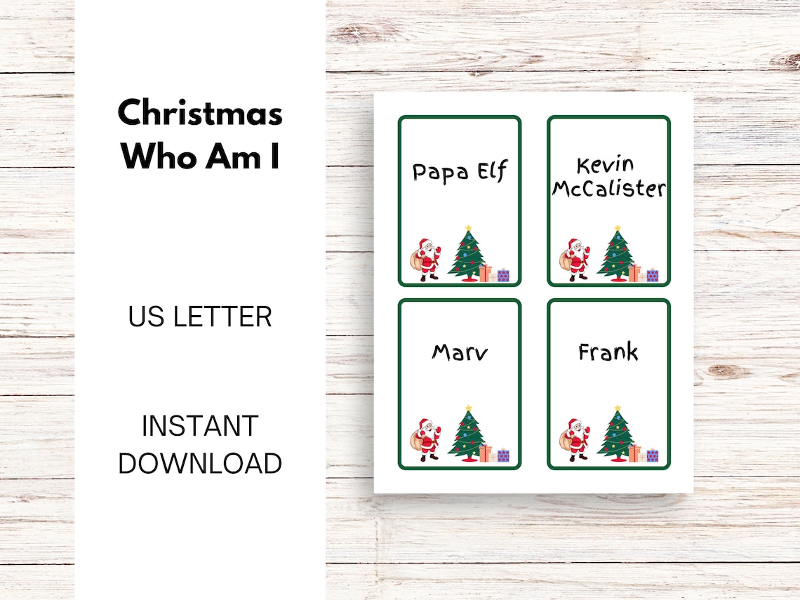 Christmas Who Am I, Christmas Party Game, Family Friendly Christmas ...