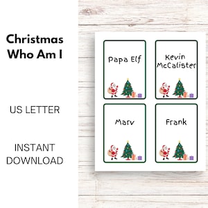 Christmas Who Am I, Christmas Party Game, Family Friendly Christmas ...