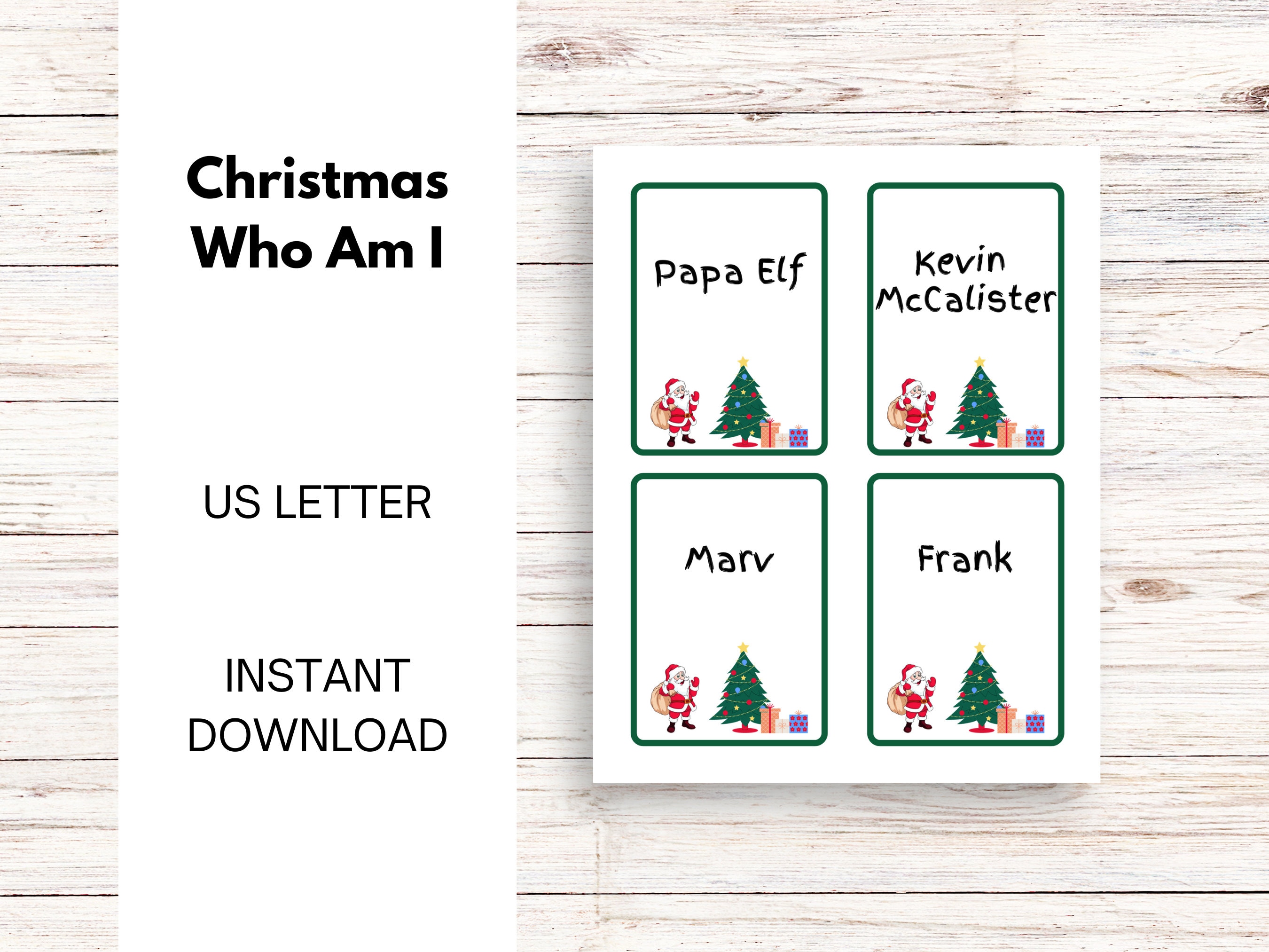 Christmas Who Am I, Christmas Party Game, Family Friendly Christmas ...