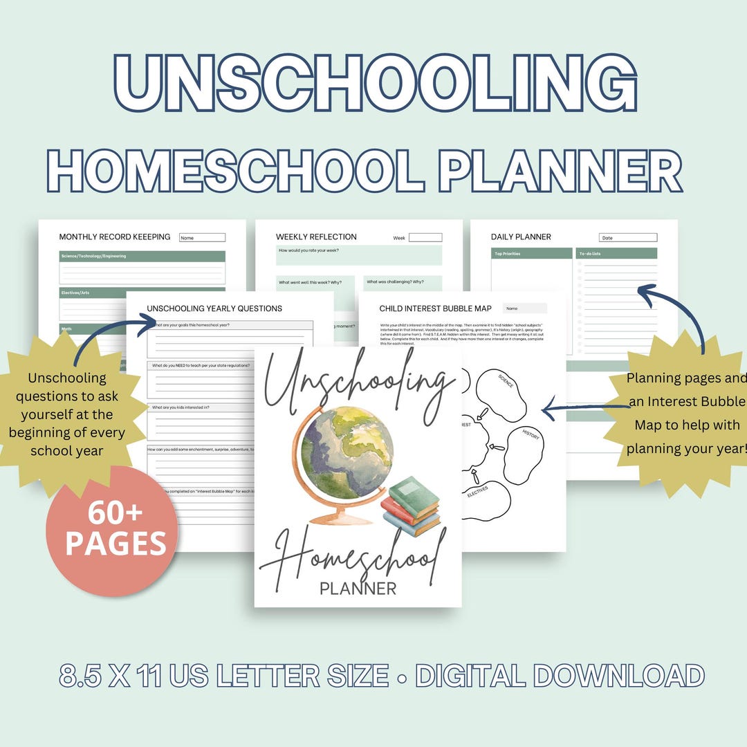Unschooling Homeschool Planner, Daily Homeschool Rhythm, Homeschool ...