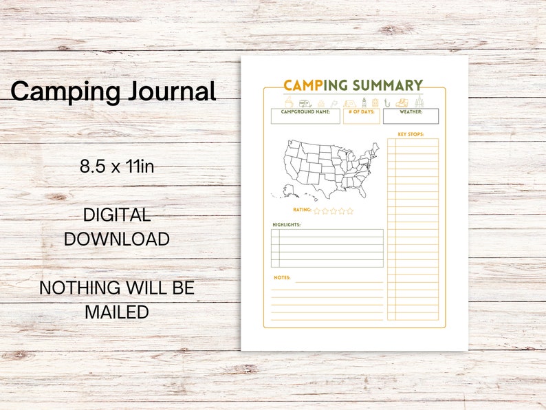 Camping Journal, Adventure Journal, RV Travel Journal, Travel Journal ...