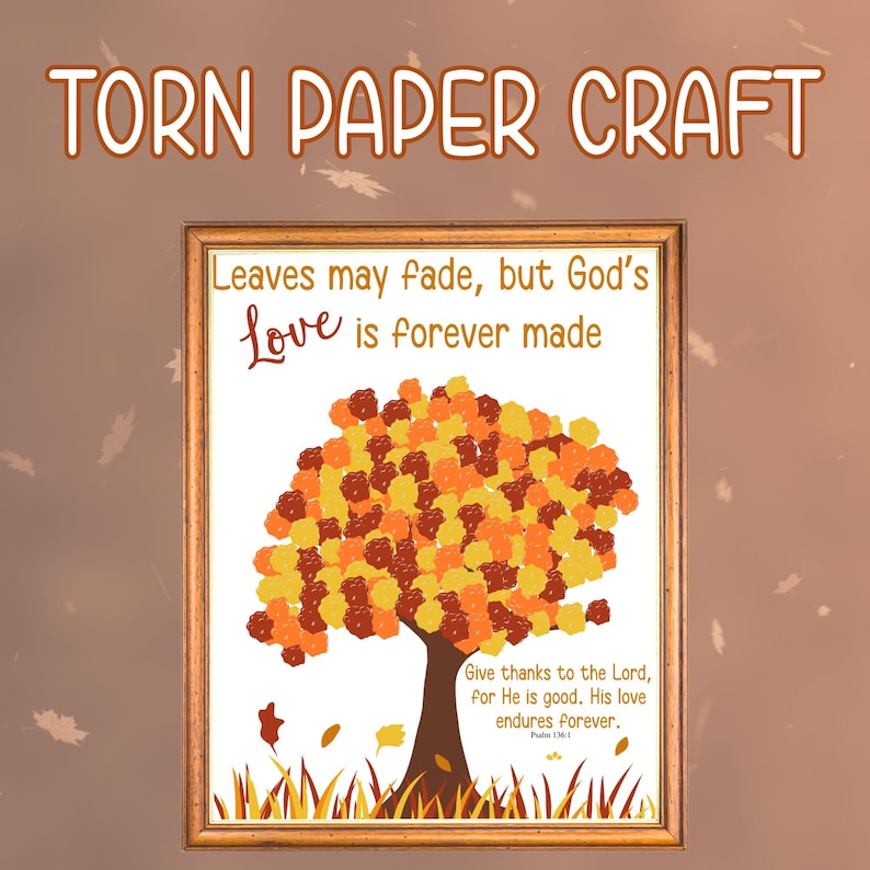 Torn Paper Christian Fall Bible Craft Fall Sunday School Childrens ...