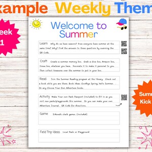 Summer Camp at Home, Summer Planner, Kids Summer Schedule, Summer ...