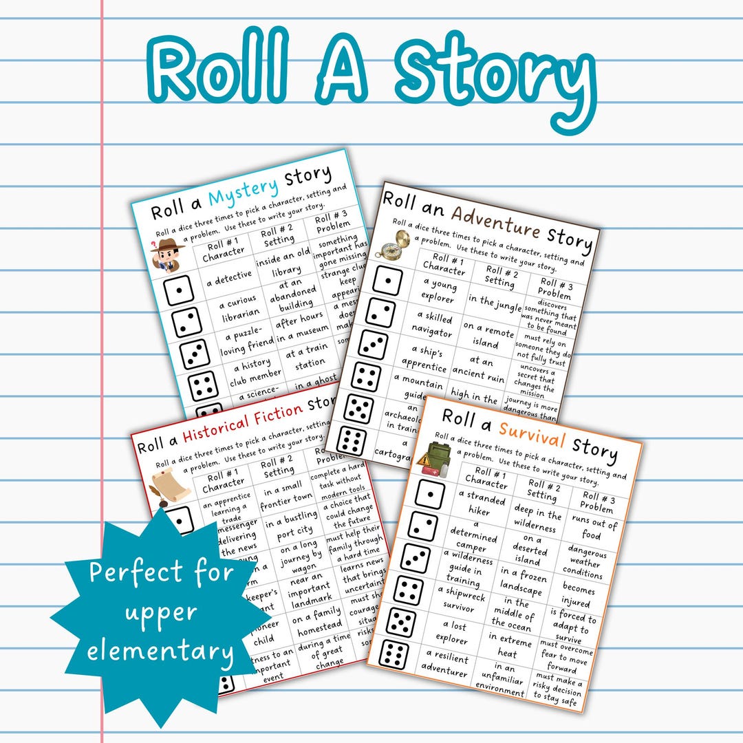 Roll A Story Dice Game Creative Writing Challenge Make A Story Game ...