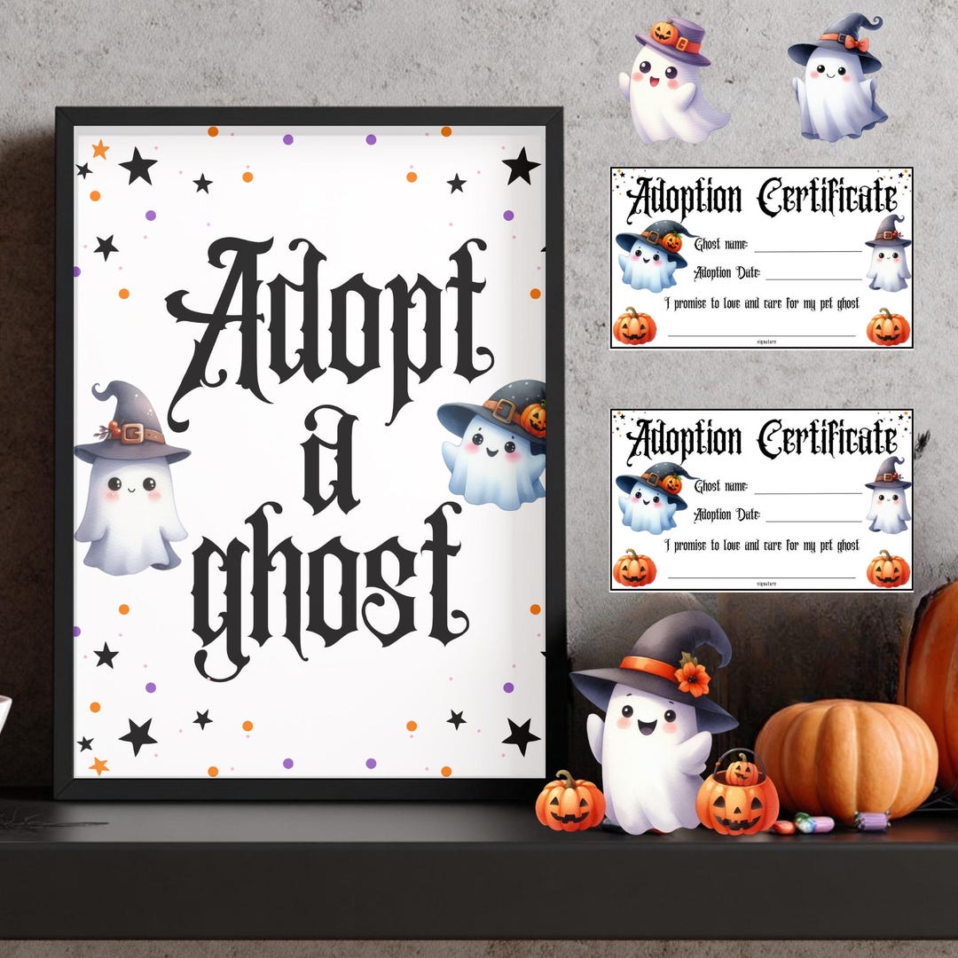 Adopt A Ghost Friendly Ghost Adoption Certificate Halloween Activity ...