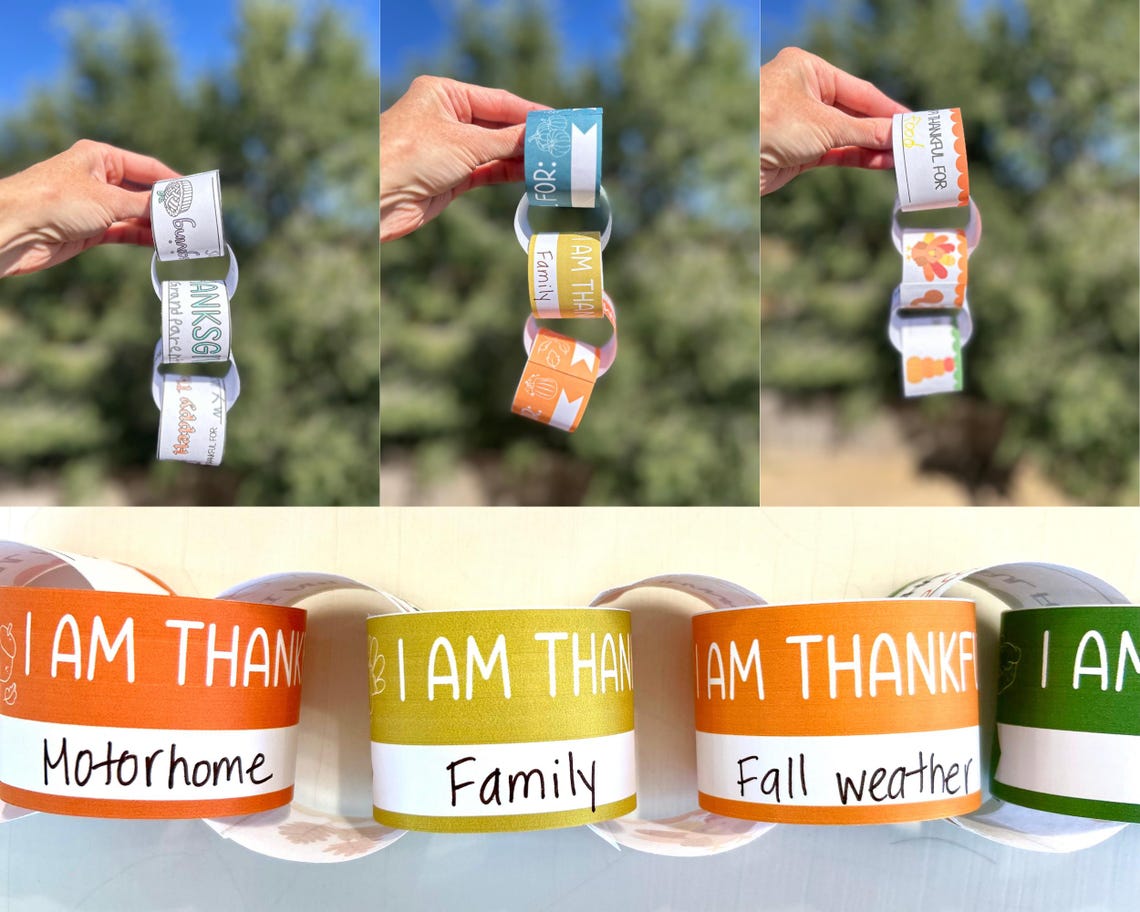Thanksgiving Gratitude Paper Chain, Family Thanksgiving Activity ...