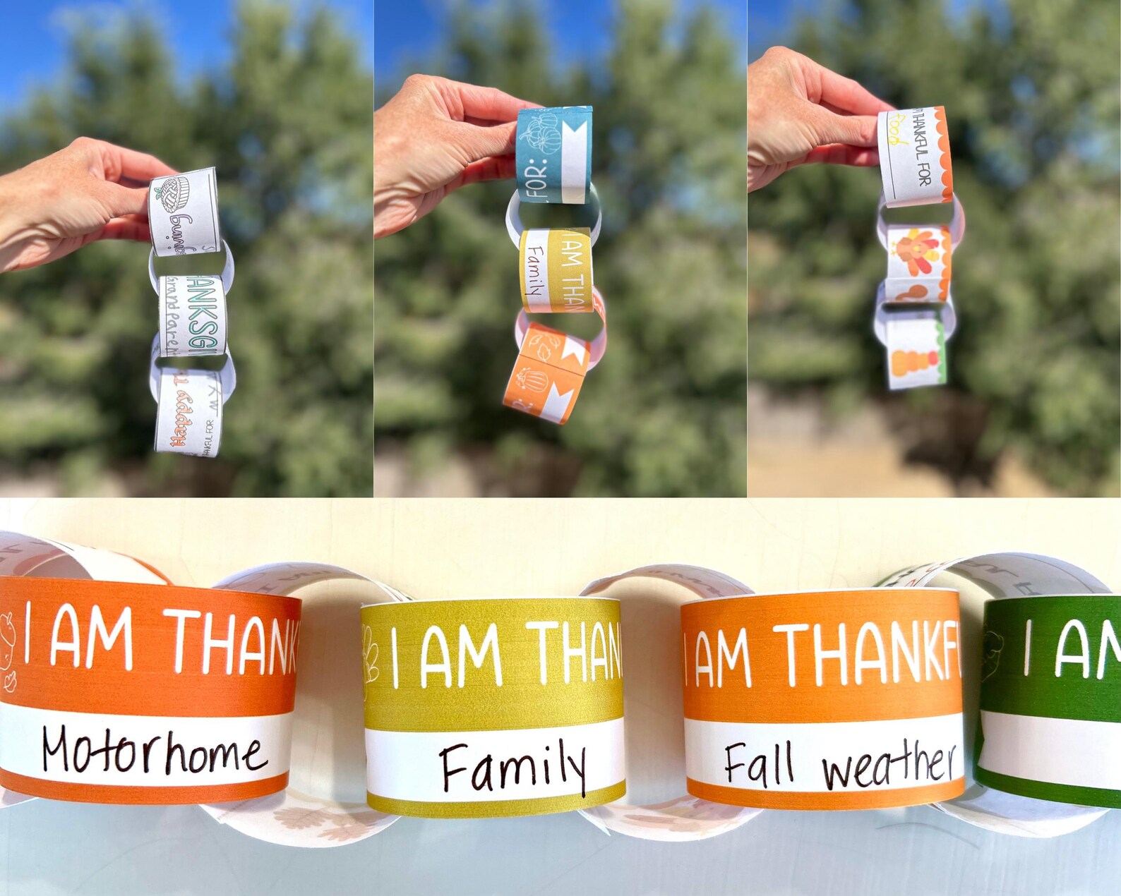 Thanksgiving Gratitude Paper Chain, Family Thanksgiving Activity ...