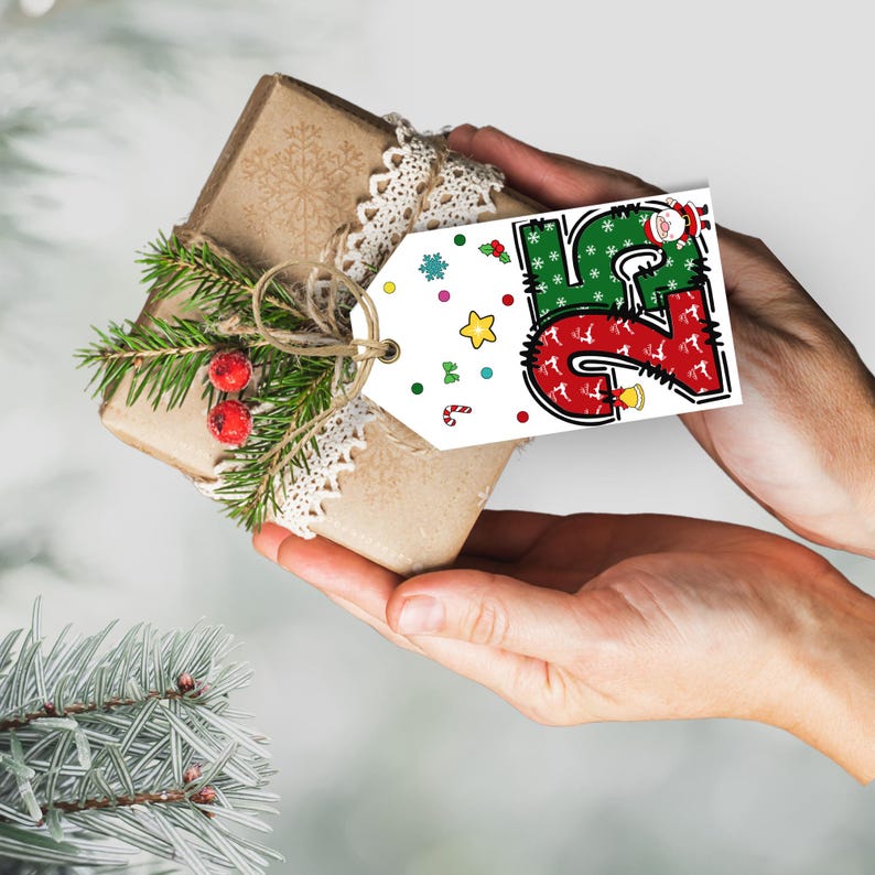 Christmas Advent Number Tags December Countdown Printable Advent ...