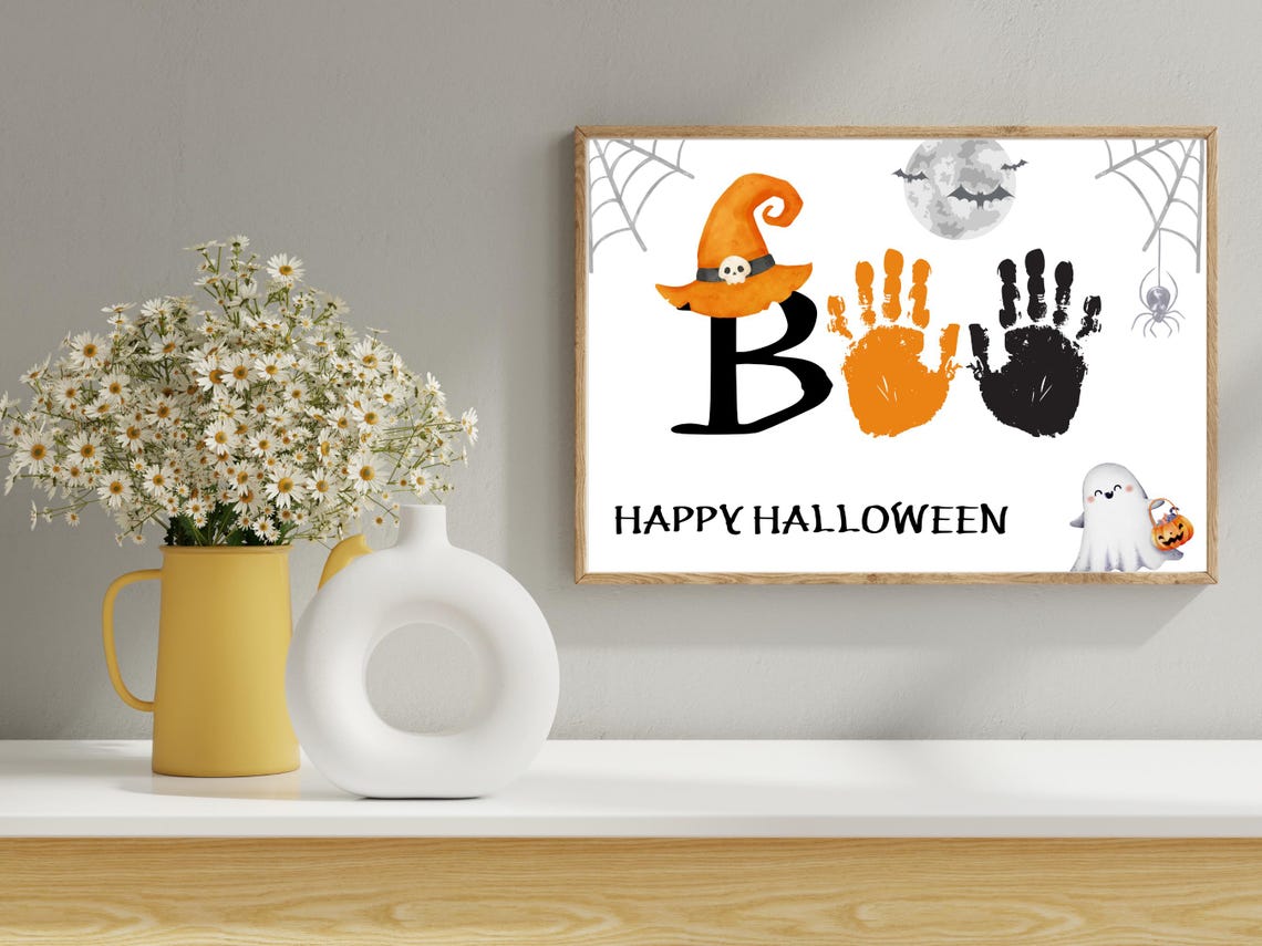 Halloween Handprint Craft, Halloween Craft, Halloween Preschool ...