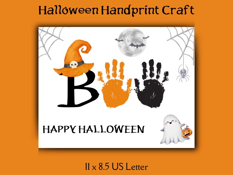 Halloween Handprint Craft, Halloween Craft, Halloween Preschool ...