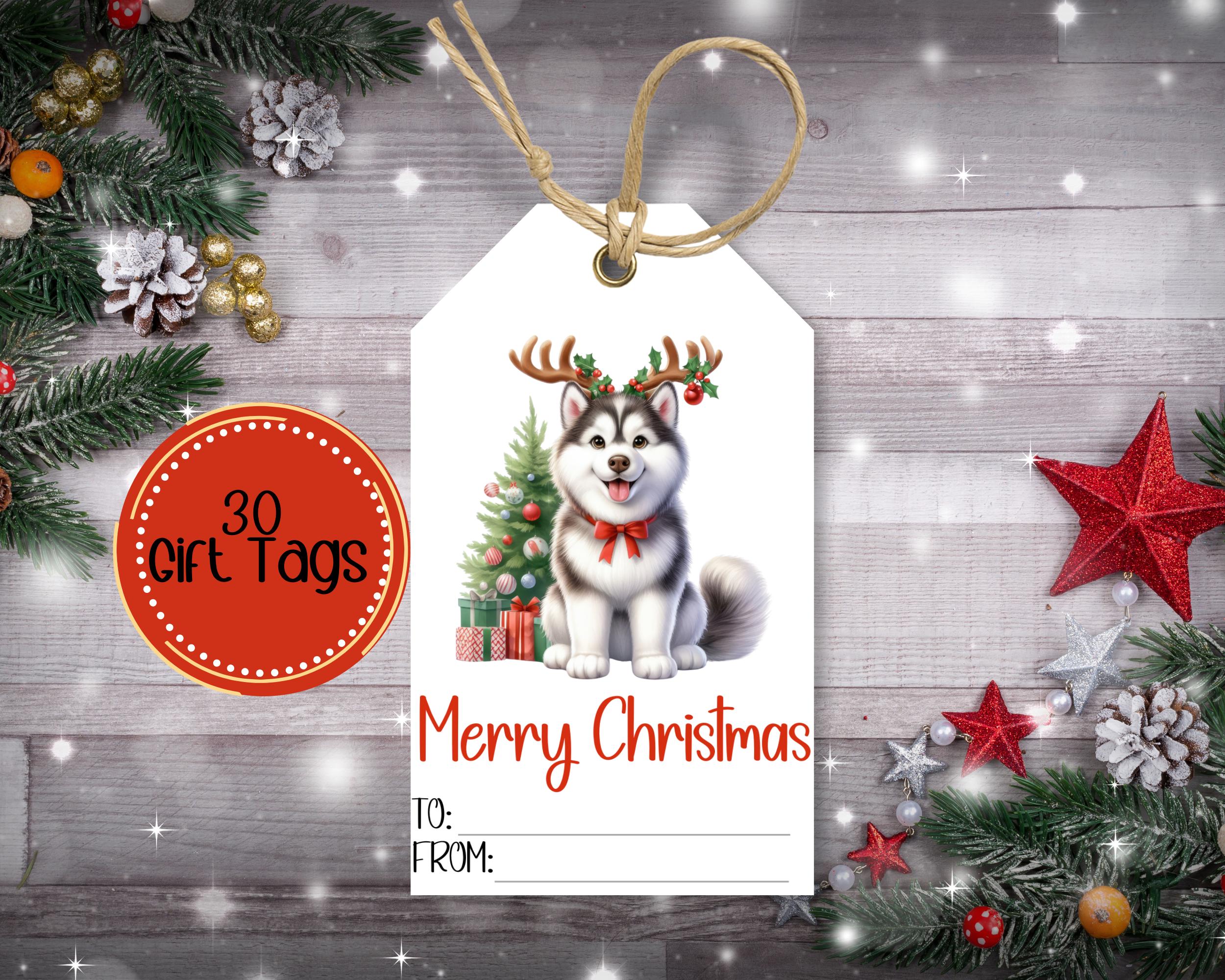 Dog Christmas Tags, Dog Gift Tags, Christmas Dog Santa Paws, Santa Paws ...