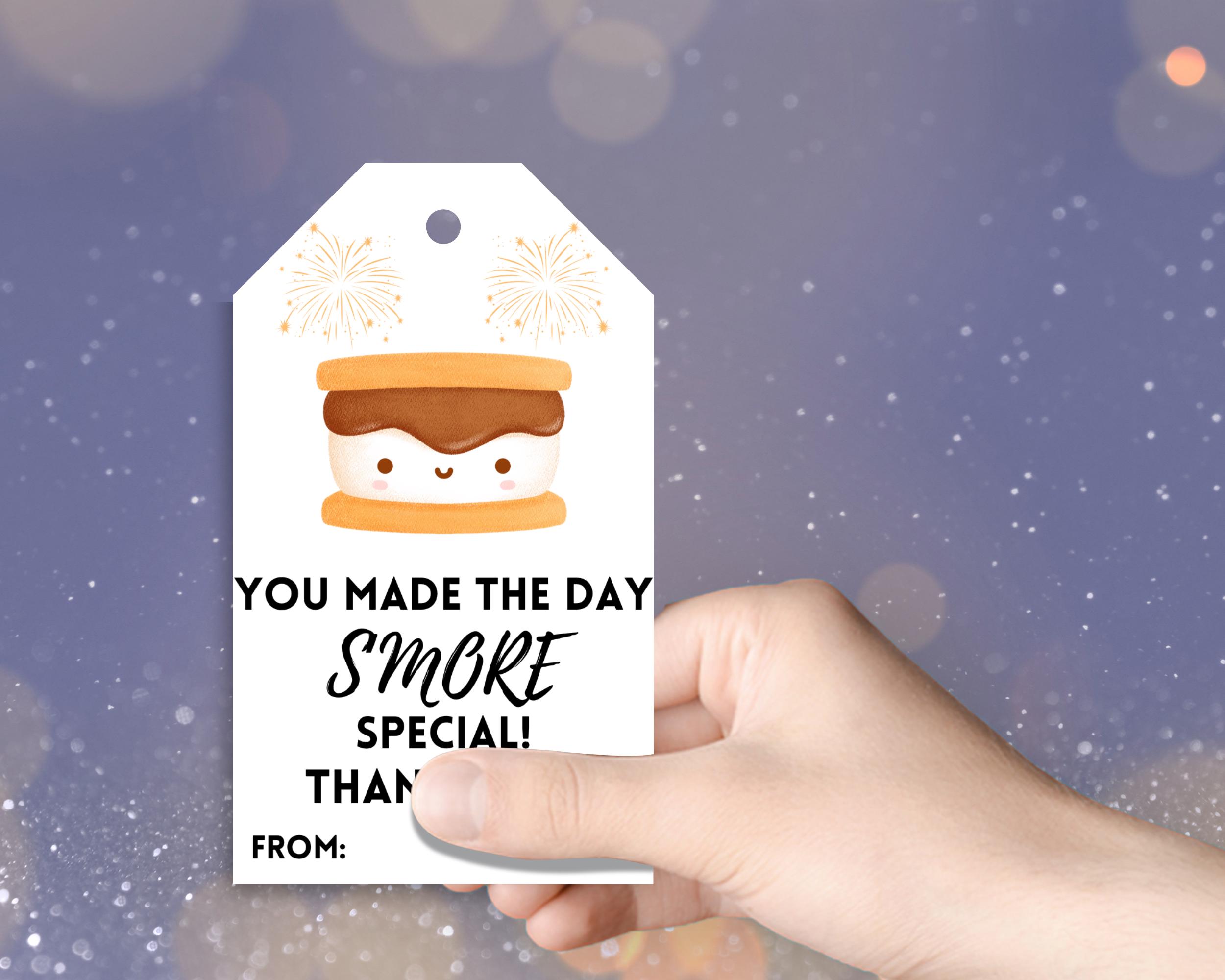 Smores Gift Tag Smores Favor Teacher Nurse Appreciation Printable ...