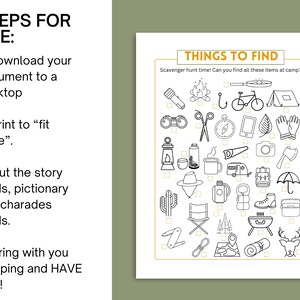 Kids Camping Games Bundle Summer Activities Camping Bingo Camping ...