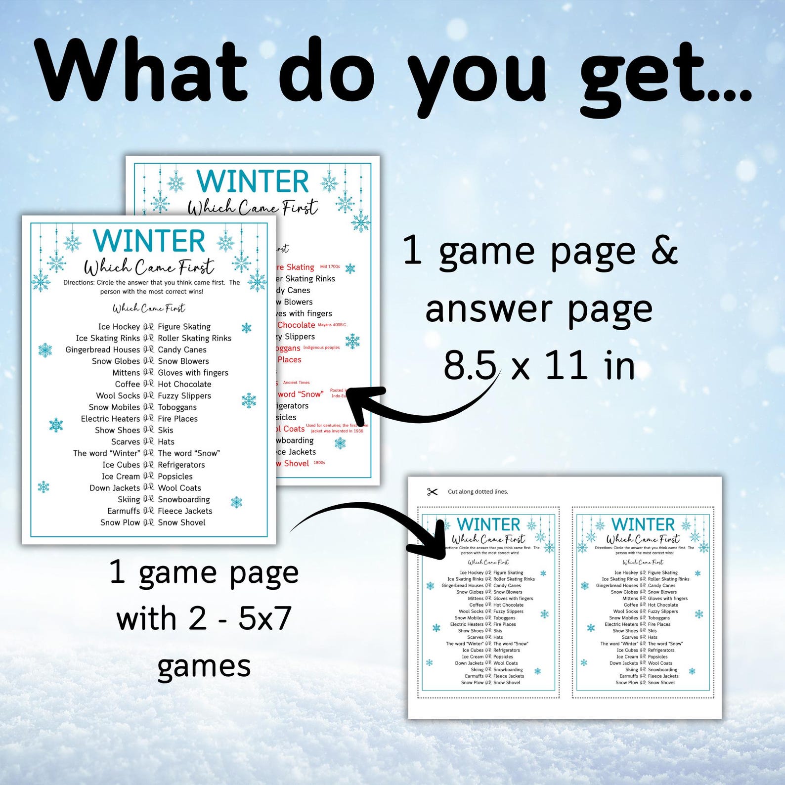 Winter Trivia Game Quiz Fun Family Game Winter Icebreaker Group Game ...