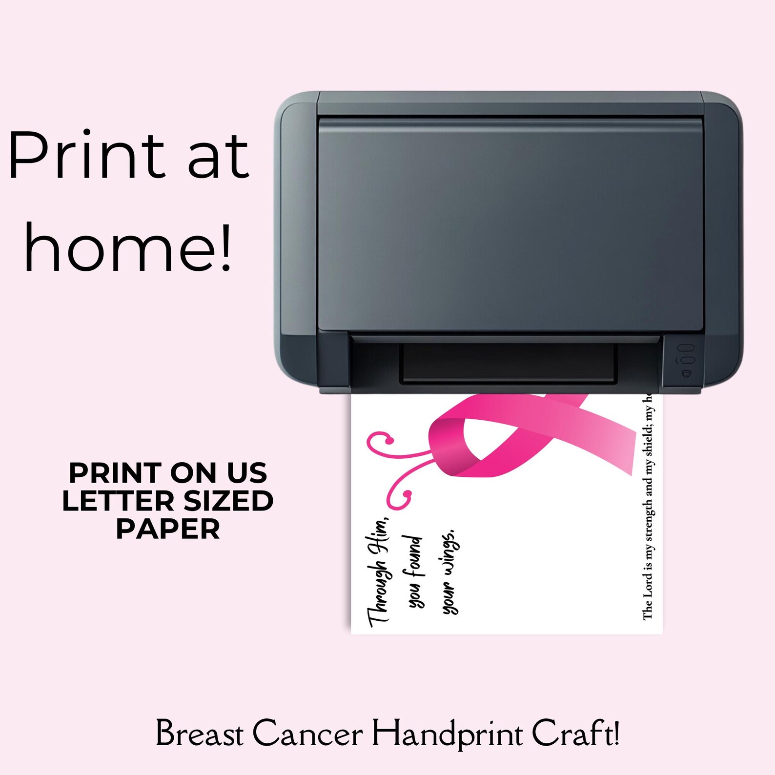 Breast Cancer Printable Butterfly Handprint Art Craft Gift for Survivor ...