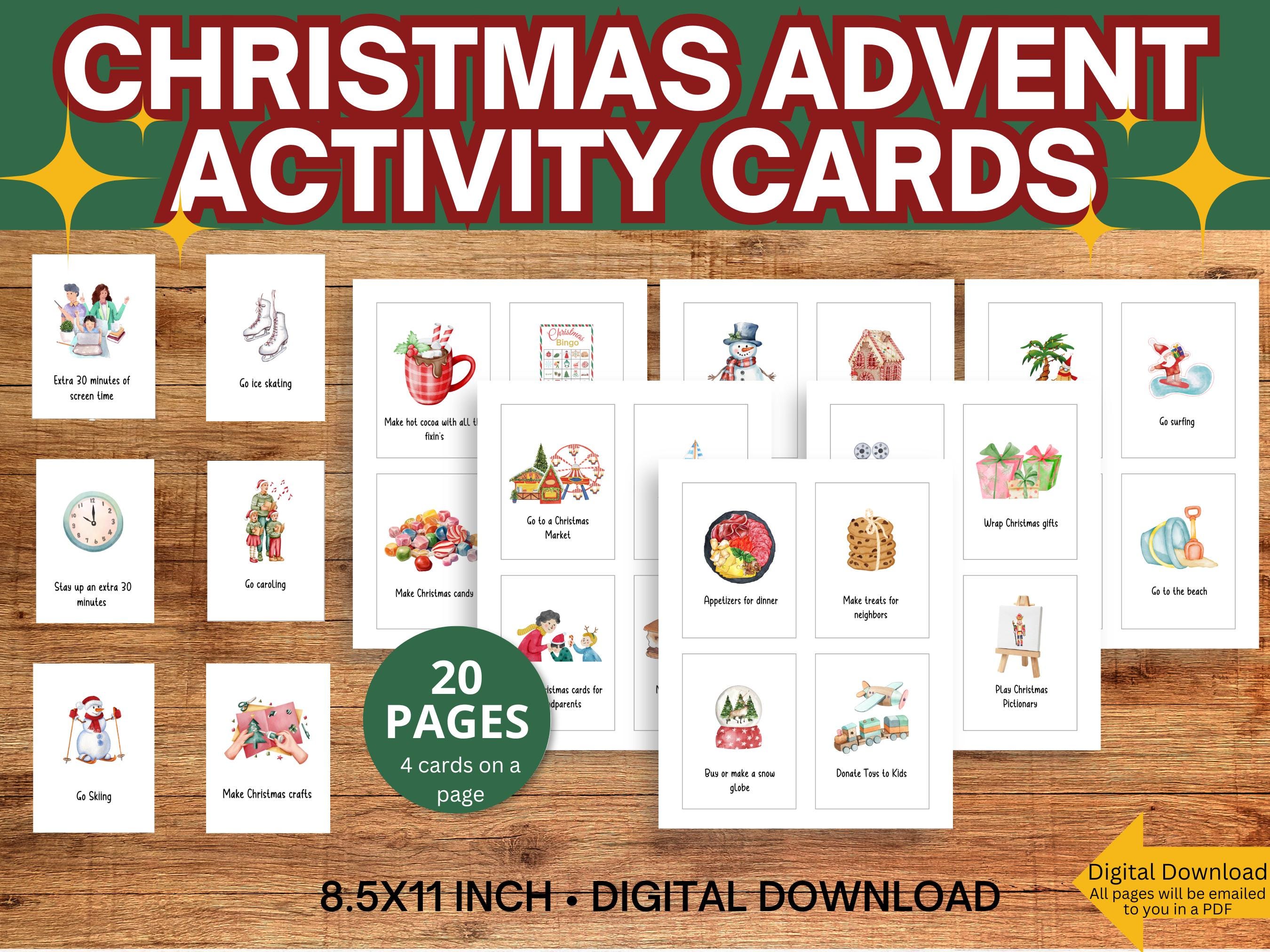 Advent Activity Cards, Advent Calendar Activity Cards, Christmas ...