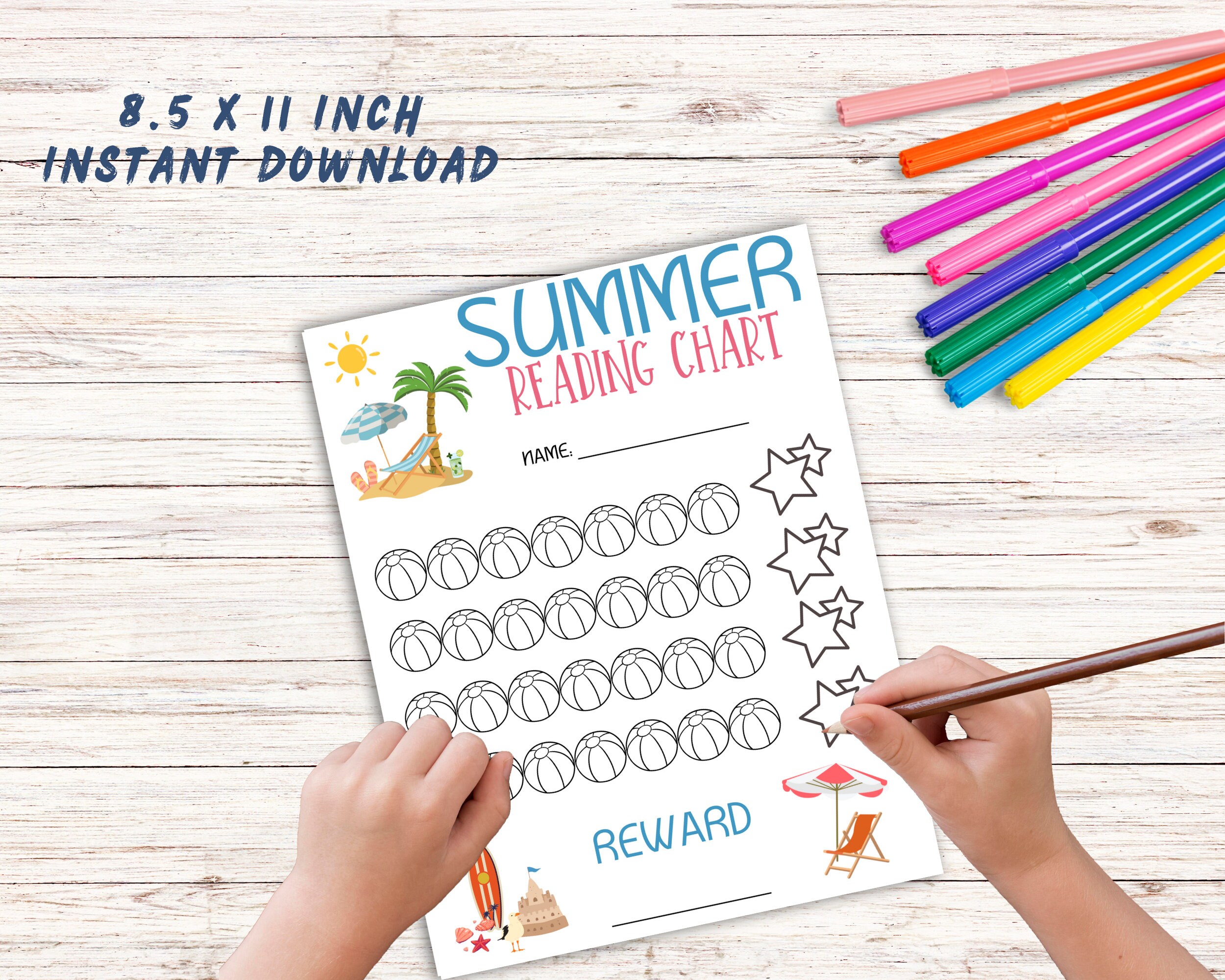 Summer Reading Log for Kids, Summer Reading Chart, Summer Reading Log ...
