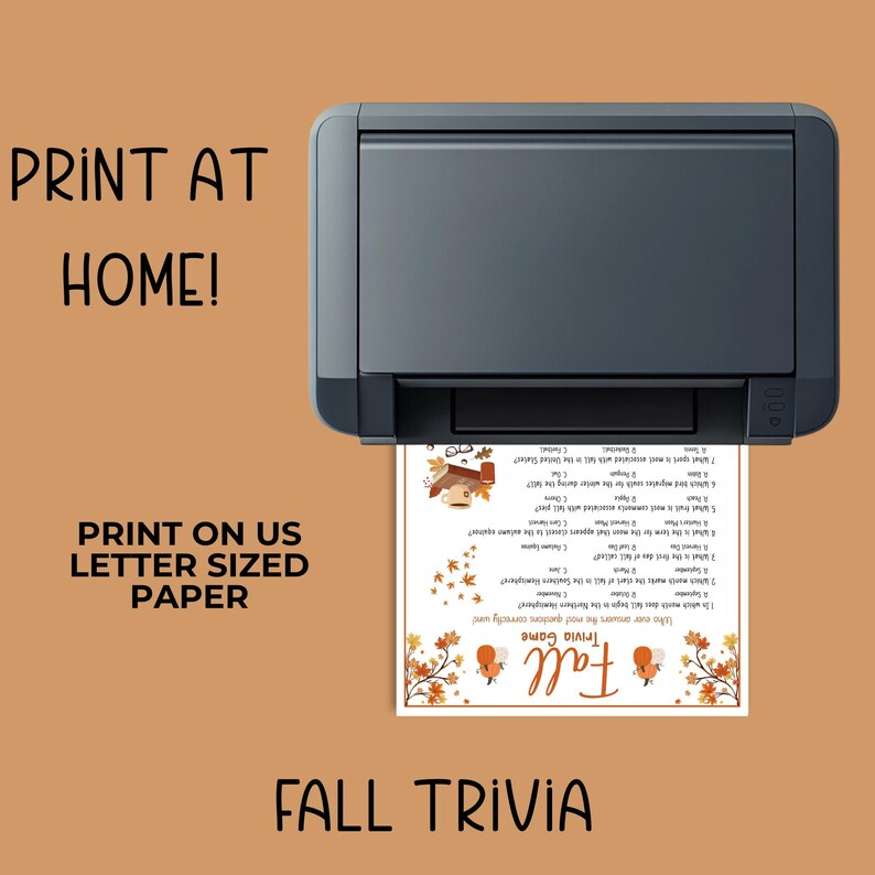 Fall Trivia Autumn Fall Party Games Autumn Fall Activity Friendsgiving ...