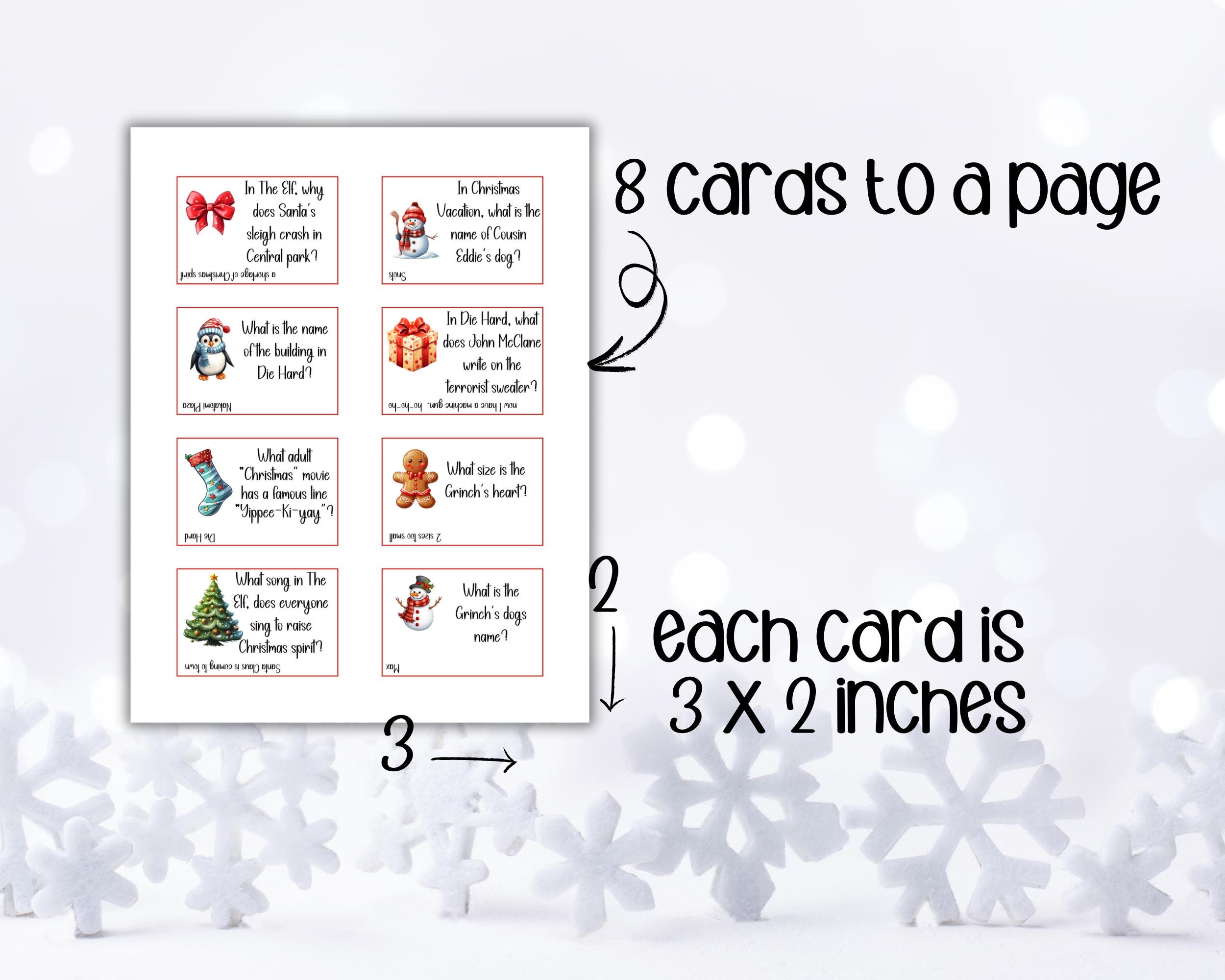 Christmas Movie Trivia Cards, Christmas Movie Game, Christmas Movie ...
