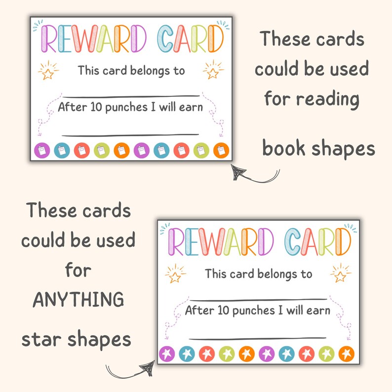 Homeschool Reading Resource Reward Behavior Cards Reward System Chore ...