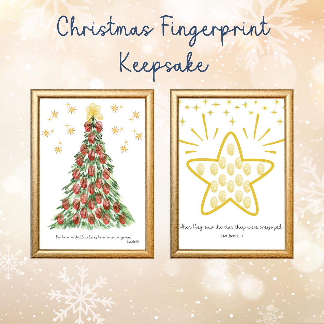 Christian Christmas Fingerprint Art Keepsake Fingerprints Craft ...