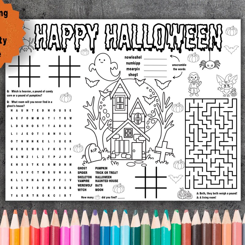 Halloween Placemat - Etsy