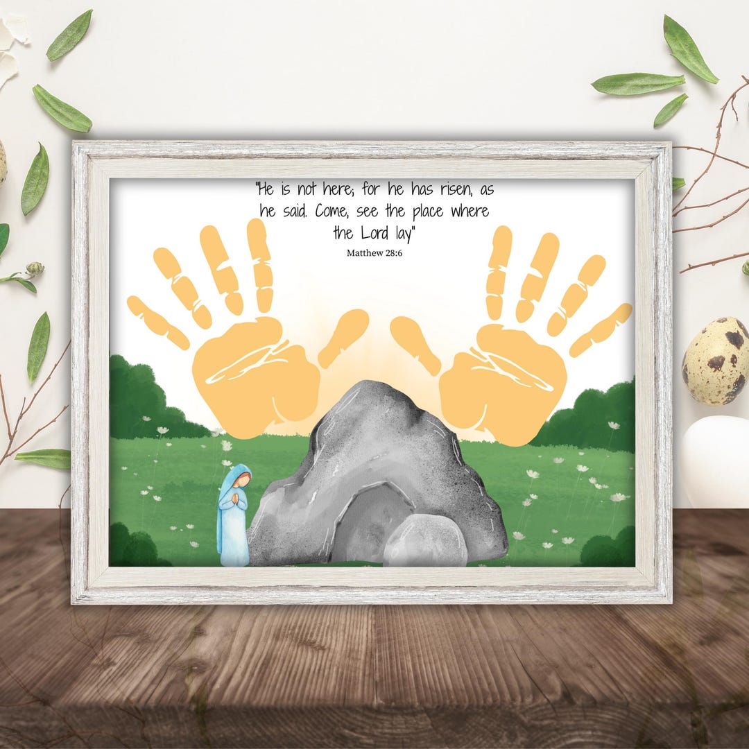 Christian Easter Handprint Keepsake Art Easter Story Activity Jesus is ...
