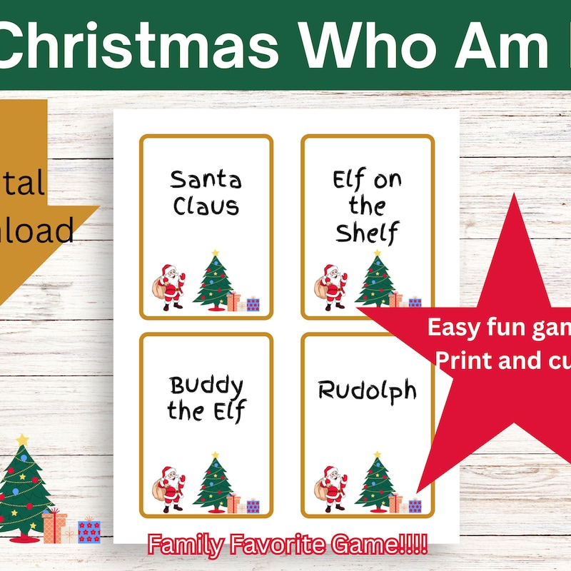 Christmas Who Am I Game - Etsy