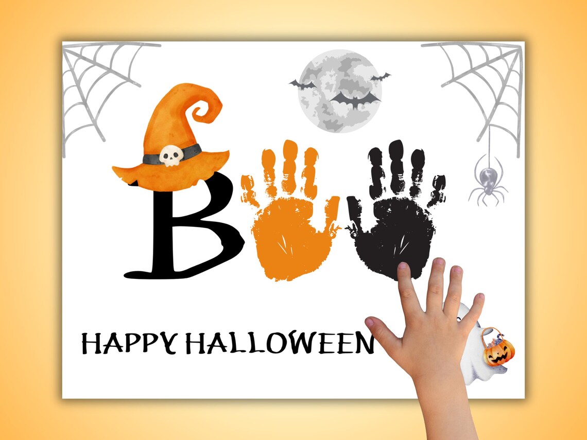 Halloween Handprint Craft, Halloween Craft, Halloween Preschool ...