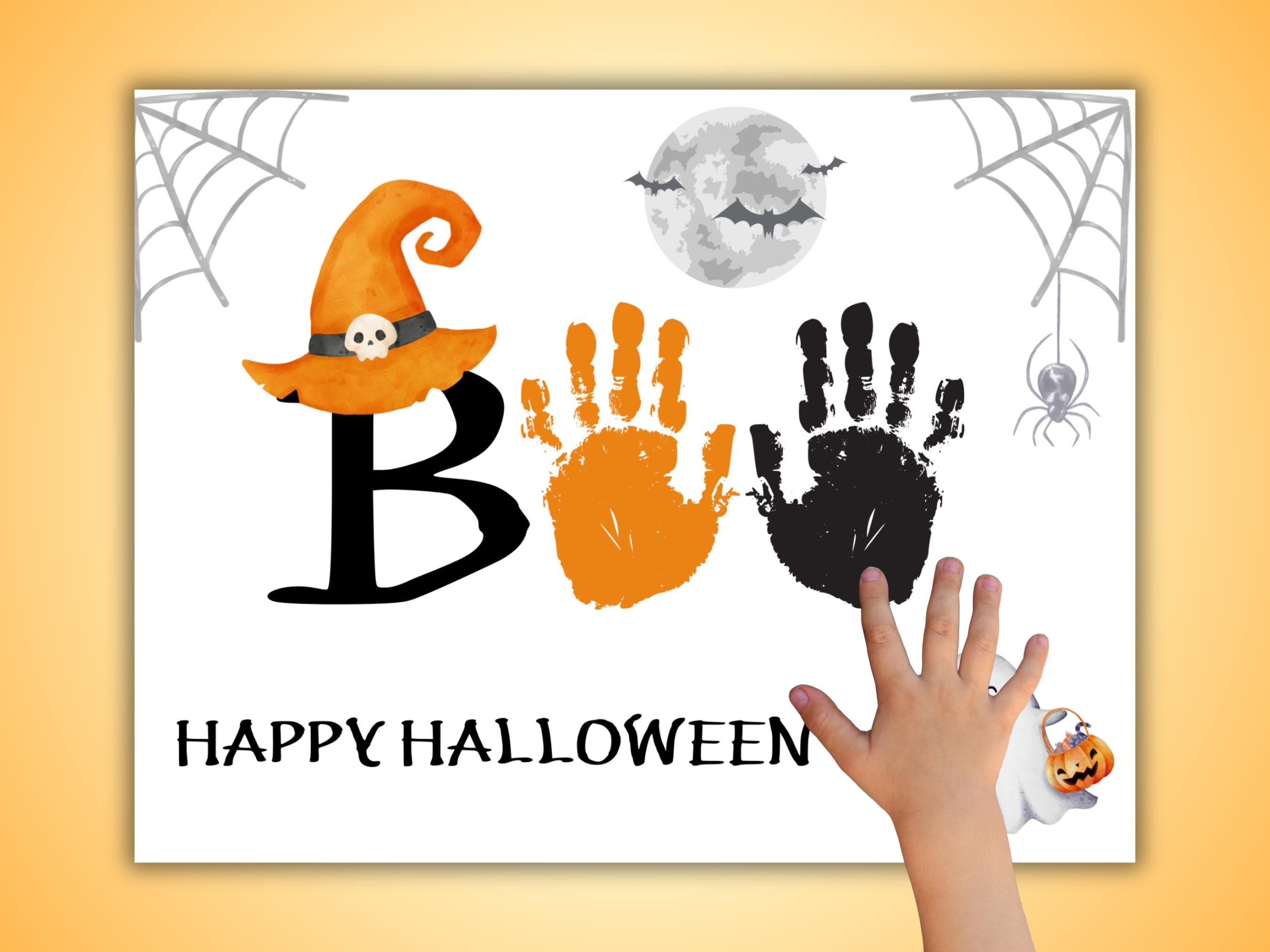 Halloween Handprint Craft, Halloween Craft, Halloween Preschool ...