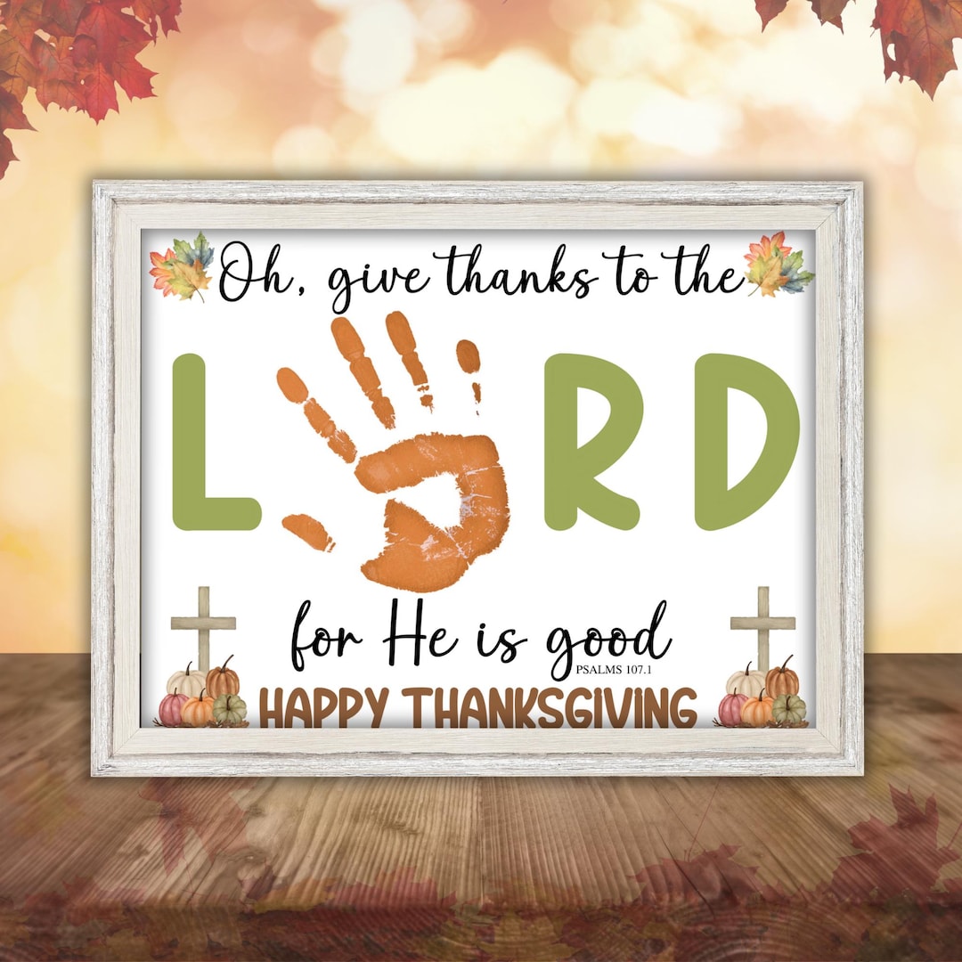 Christian Thanksgiving Handprint Art Craft Christian Fall Printable ...