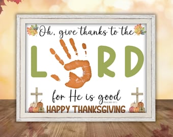 Christian Thanksgiving Handprint Art Craft, Christian Fall Printable ...