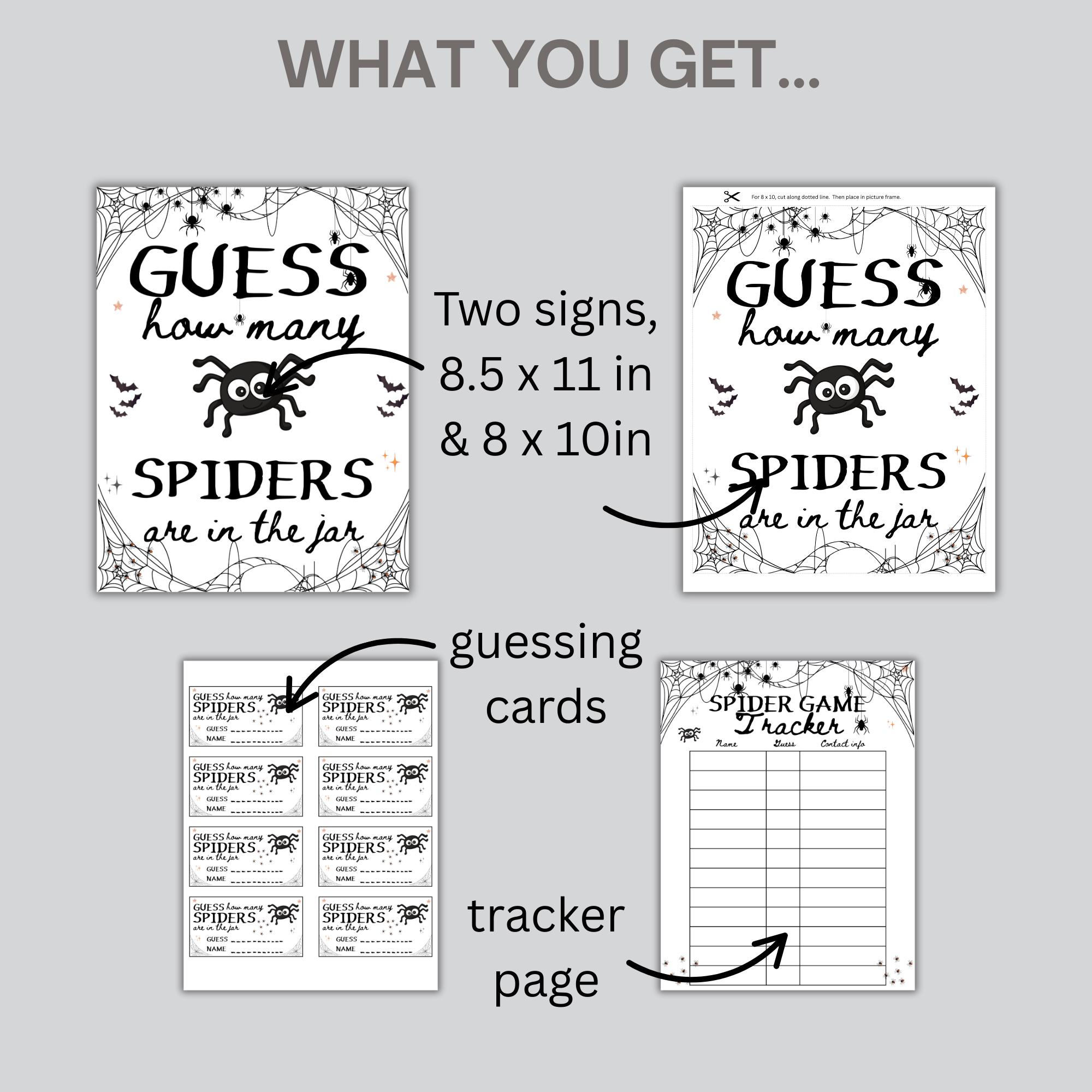 Guess How Many Spiders Guessing Game Classroom Halloween Party Game ...