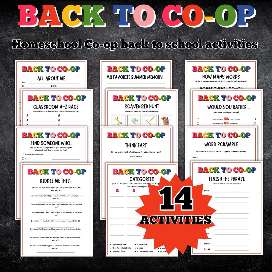 Homeschool Co-op Back to School Get to Know You Me Activities Form Kids ...
