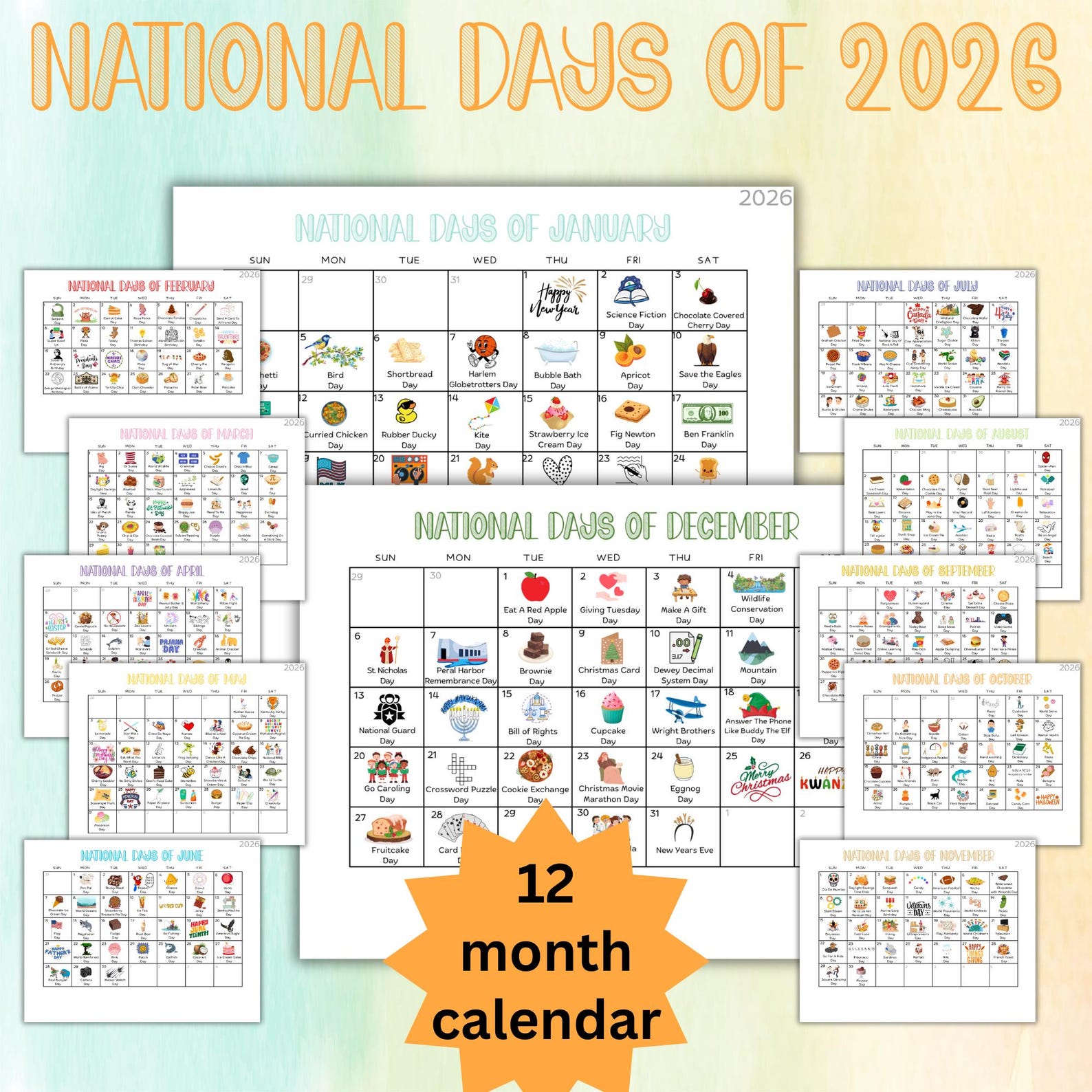 National Days Teaching Resource Preschool Teacher Calendar Classroom ...