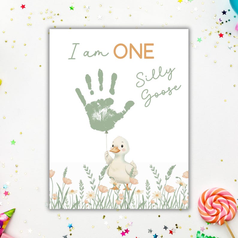 One Silly Goose Birthday Handprint Craft My First Birthday Baby ...