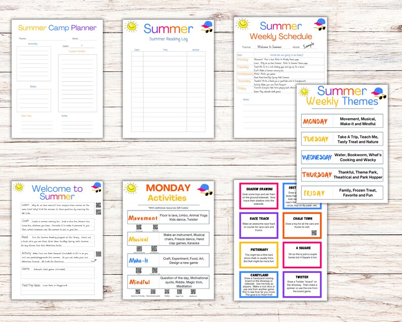 Summer Camp at Home, Summer Planner, Kids Summer Schedule, Summer ...