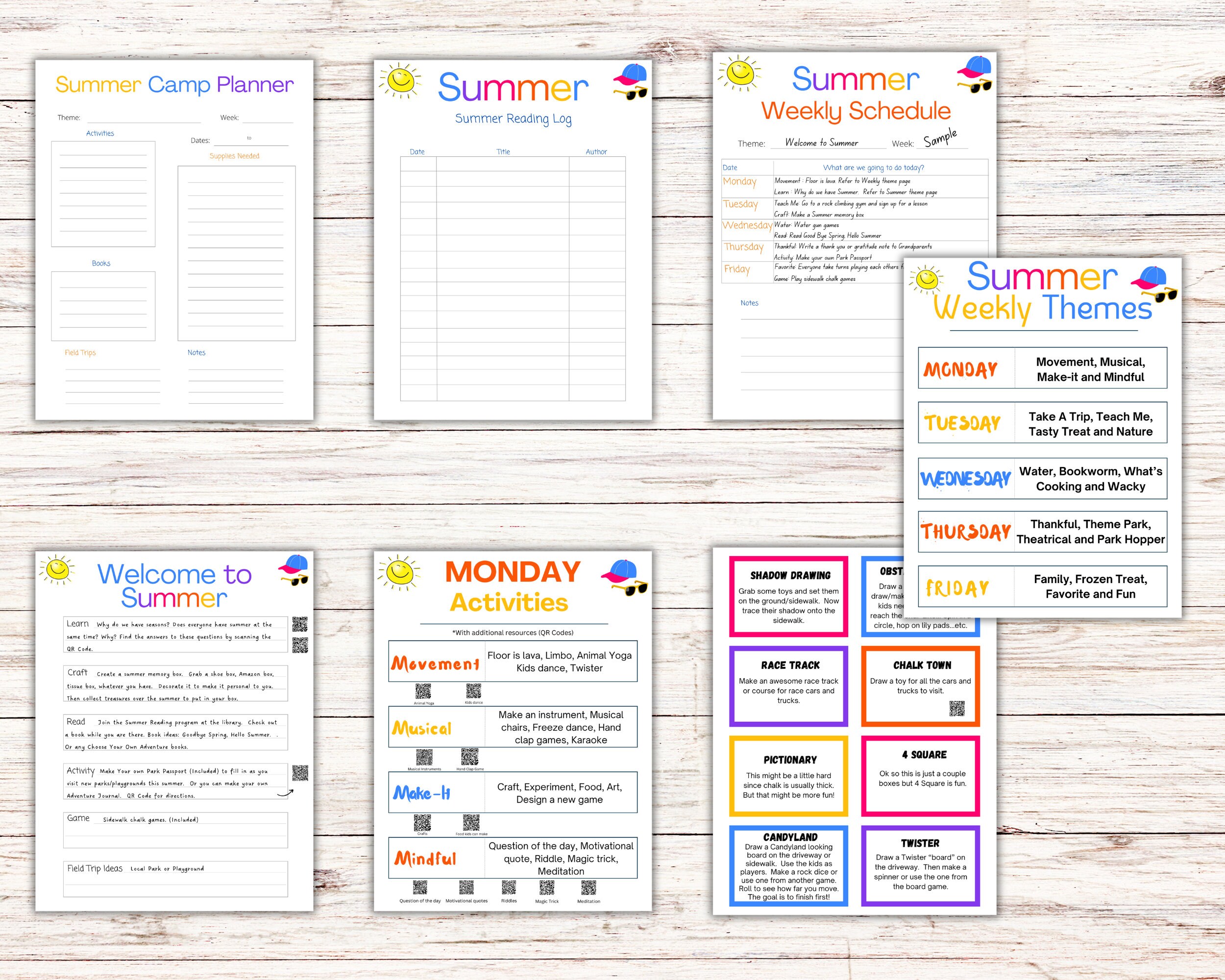 Summer Camp at Home, Summer Planner, Kids Summer Schedule, Summer ...