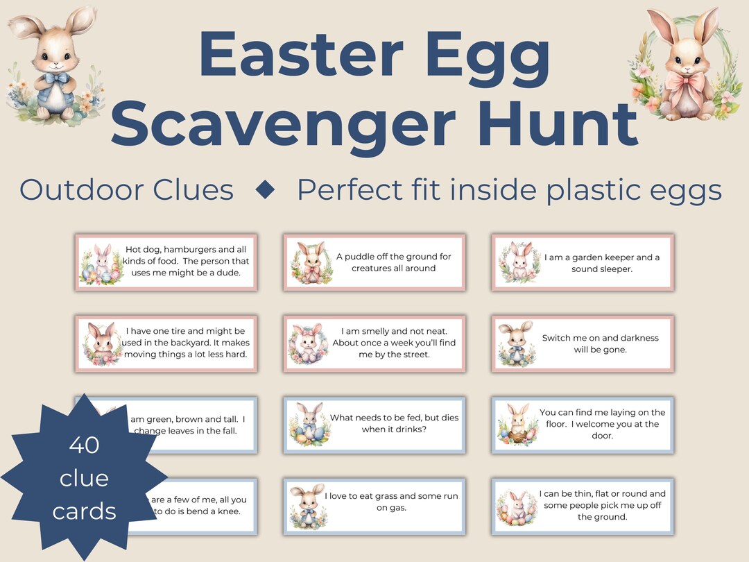 Easter Egg Scavenger Hunt Outdoor Clues for Kids Easter Scavenger Hunt ...