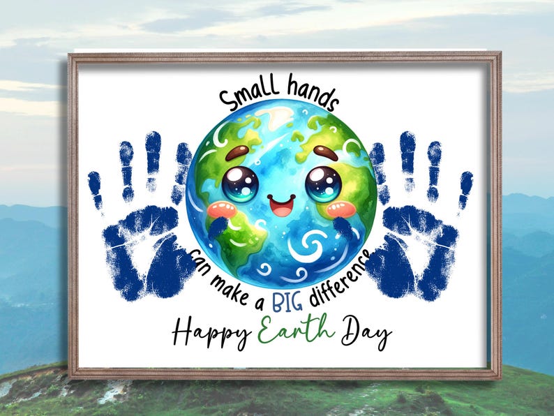 Earth Day Handprint Art Craft for Homeschool Activity Earth Day ...