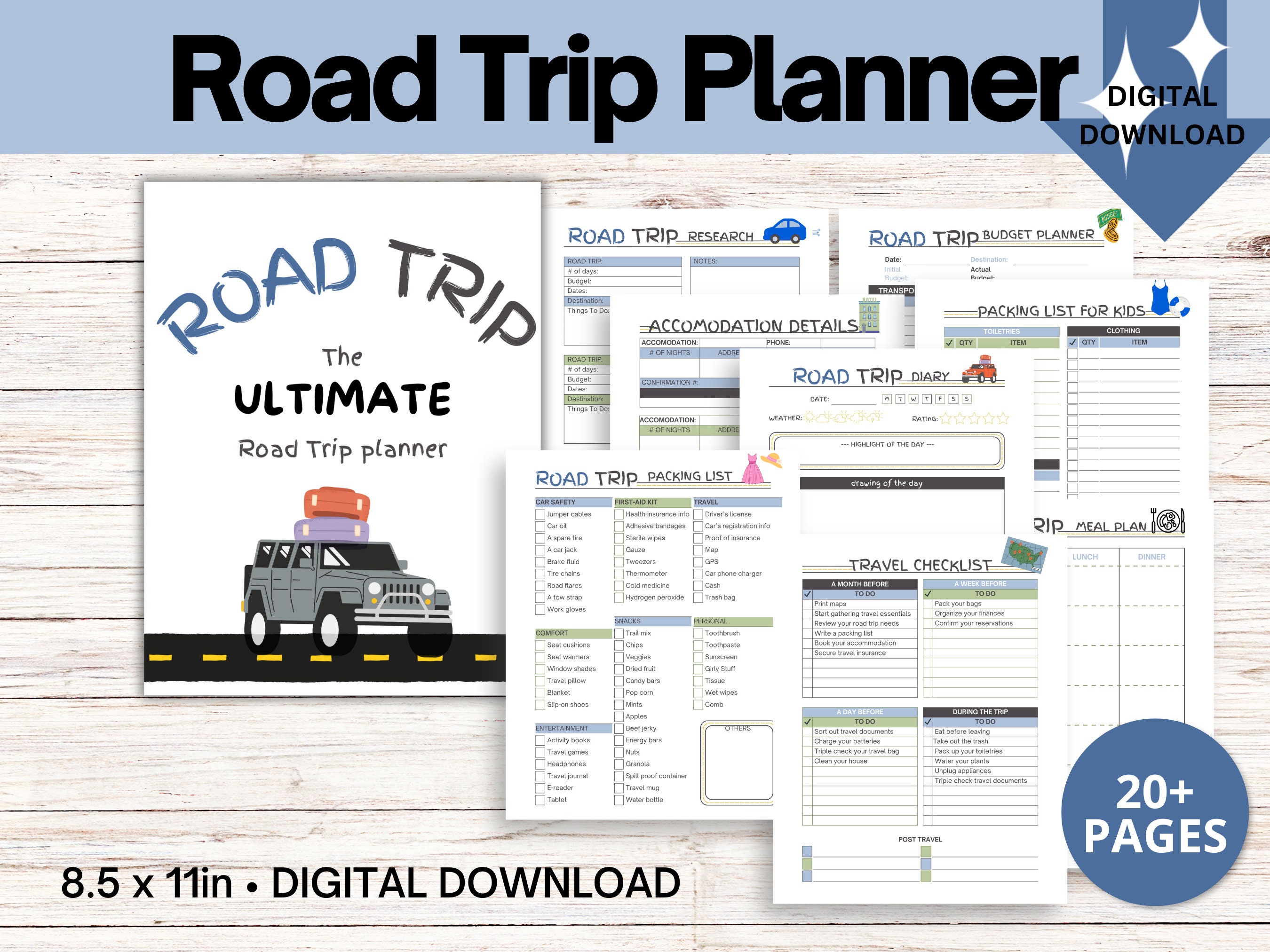 Road Trip Planner, Family Road Trip, Road Trip Essentials, Trip Planner ...
